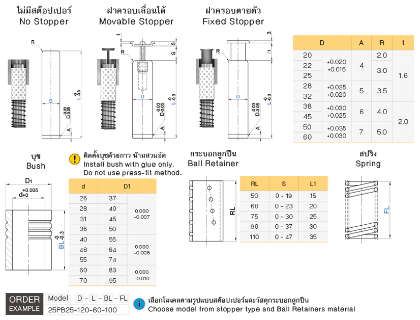 Press-Fit Ball Guide Post for Die Set standard guide for stamping die