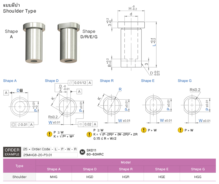 Punch Guide Bush Shoulder Type Punch Guide Bush Shoulder Type, Material ...
